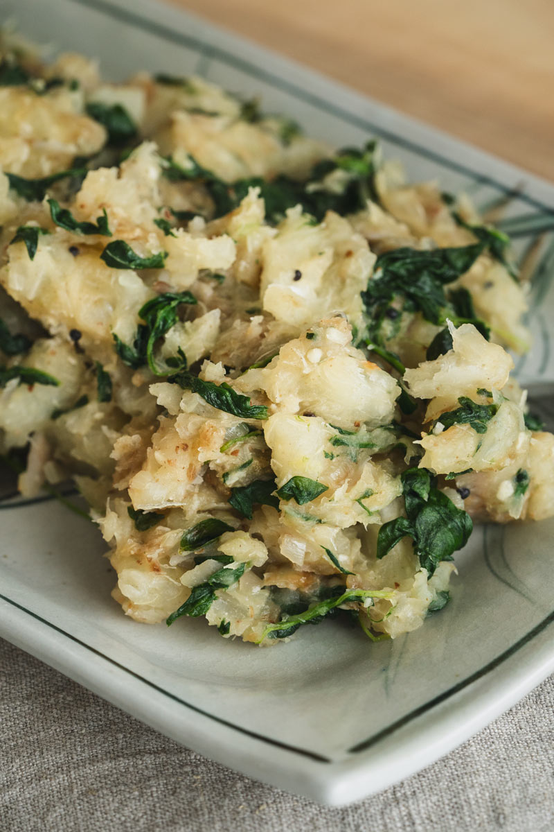 Cassava and Spinach Subzi - A Hearty and Satisfying Side Dish