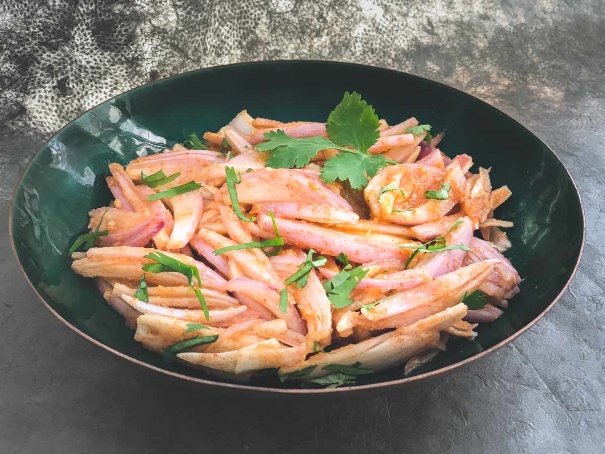 Quick and Easy Shallot Salad - Faces Places and Plates